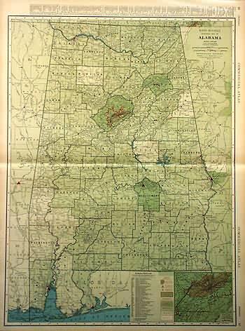 Standard Map of Alabama by Rand McNally & Co.: (1936) | Art Source ...