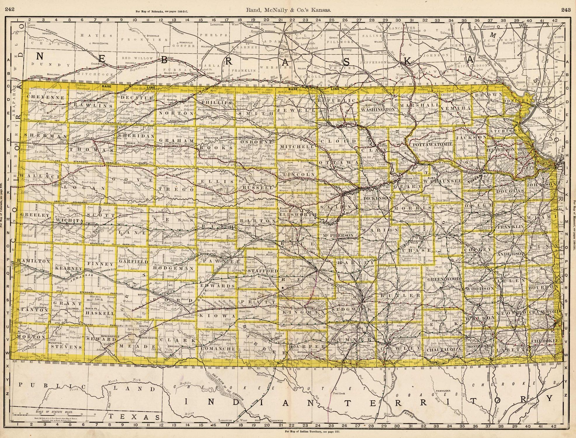 Kansas by Rand McNally & Co.: (1890) | Art Source International Inc.