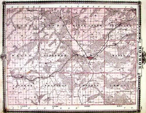 Map of Monroe County by A.T. Andreas: (1875) | Art Source International ...
