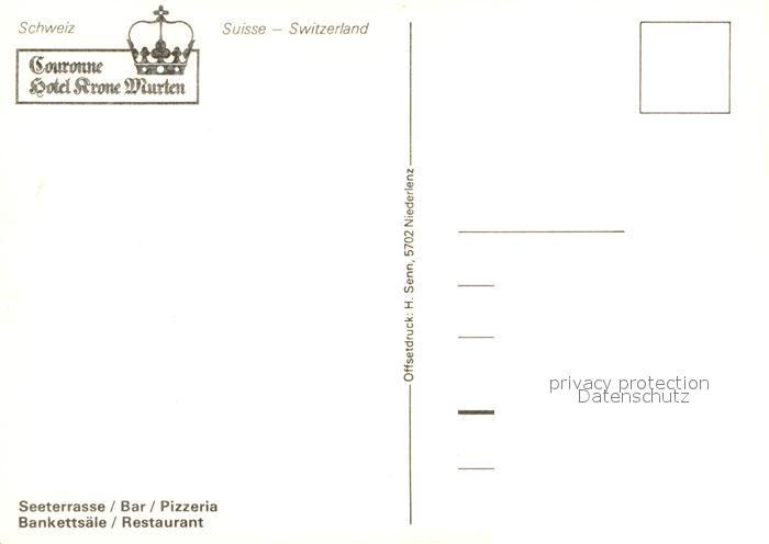 Postkarte Carte Postale 13592115 Murten Morat Couronne Hotel Krone ...