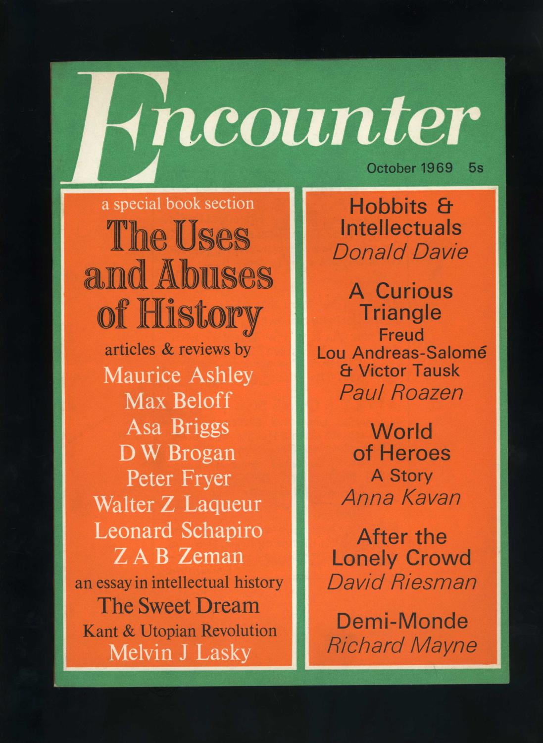 ENCOUNTER MAGAZINE 193 - October 1969 Vol. XXXIIII No. 4 - includes ...