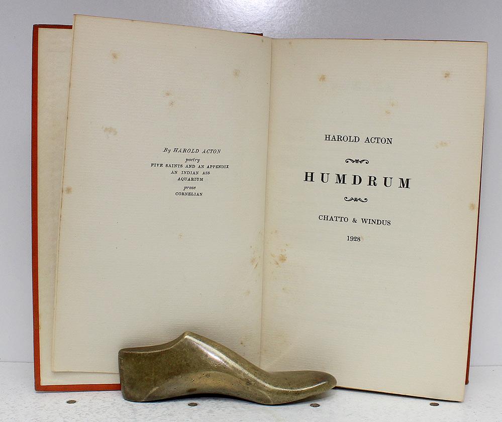Humdrum by Harold Acton: Good ++ Cloth (1928) First Edition | Lasting ...