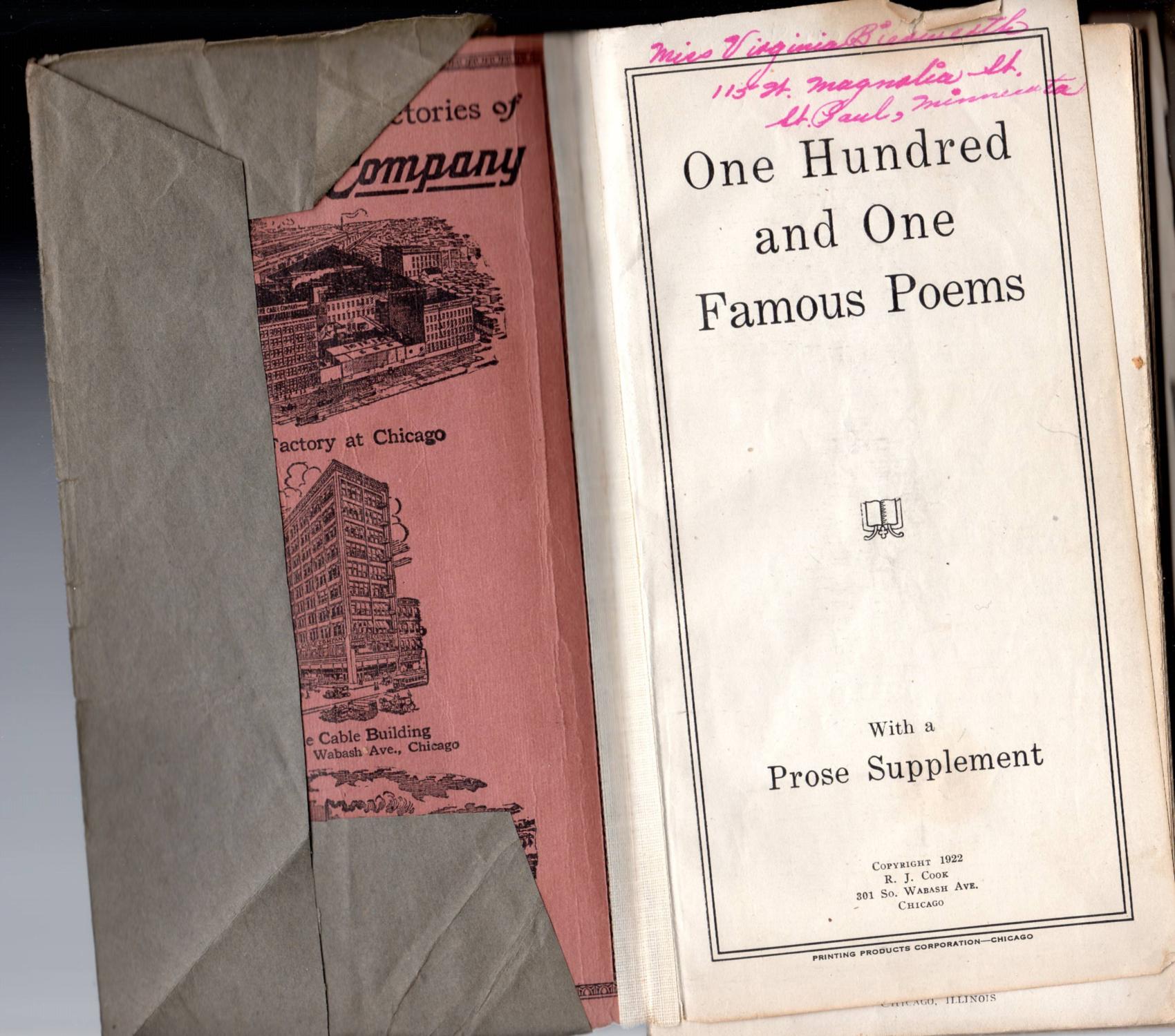 One Hundred and One Famous Poems with a prose supplement: Good Soft ...