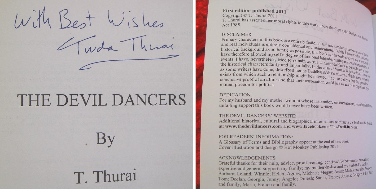 The Devil Dancers - Flat Signed by Author by Truda Thurai - [Flat ...