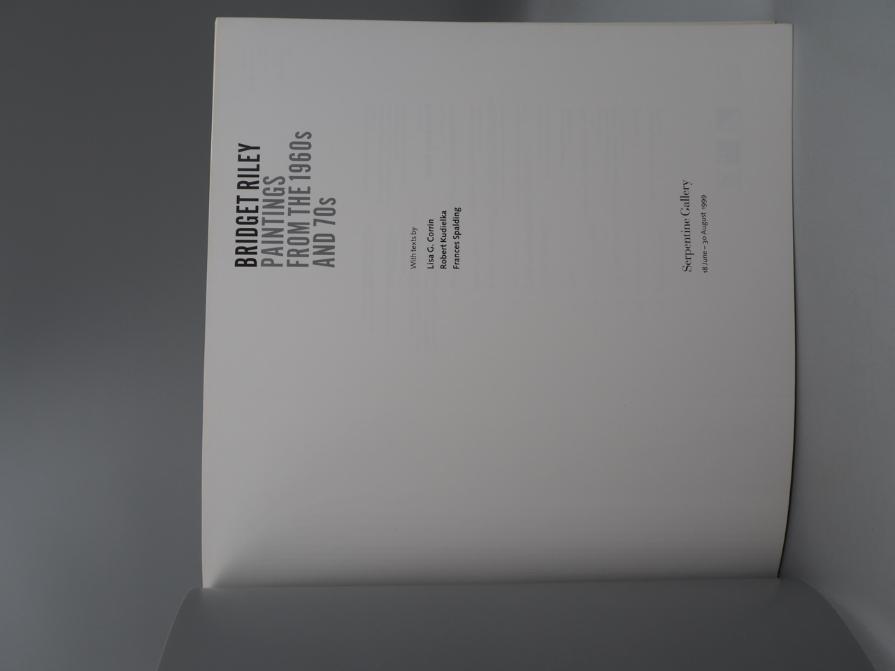 Bridget Riley: Paintings From the 1960s and 70s. by Robert Kudielka ...