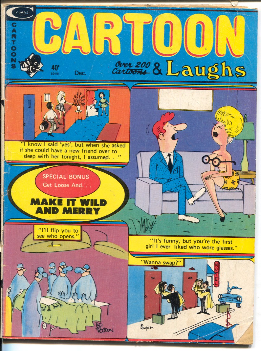 Cartoon Laughs 12/1974-Marvel-200+ cartoons & gags-Pussycat Comic Strip ...