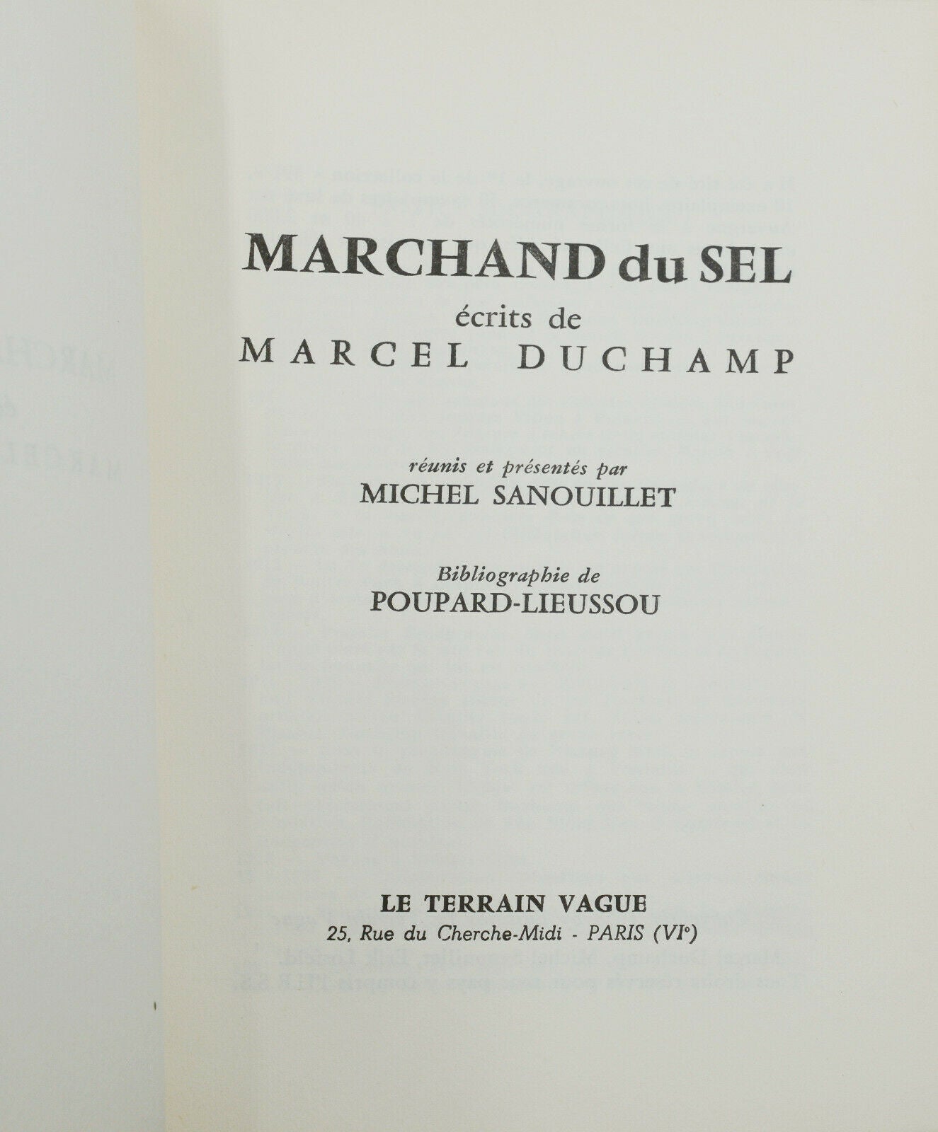 Marchand du sel von Duchamp, Marcel; Sanouillet , Michel [Editor ...