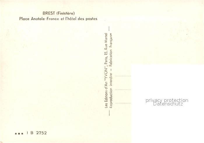 Postkarte Carte Postale 13598606 Brest Finistere Place Anatole France ...