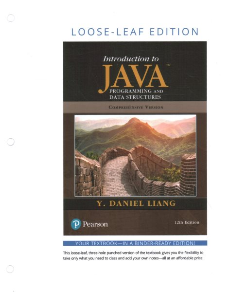 Introduction To Java Programming And Data Structures By Liang Y