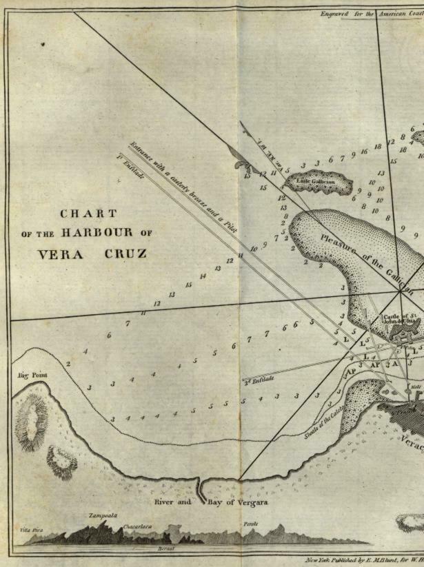 Vera Cruz Mexico harbor & city plan 1822 engraved detailed map: (1822 ...