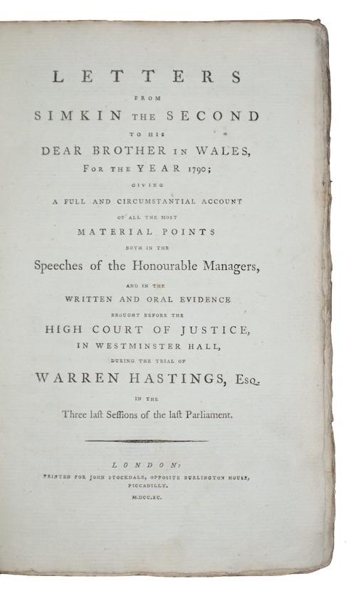Letters from simkin the second to his dear brother in wales, For the ...