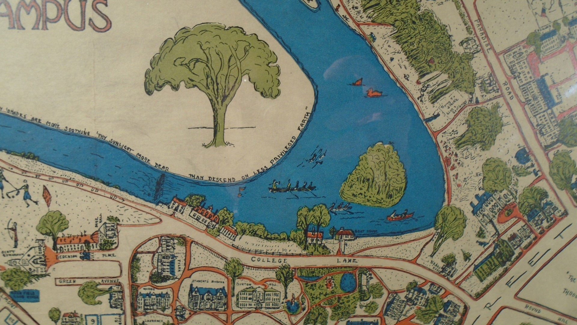 1928 Print of Hand Drawn Map of Smith College Campus, Northampton ...