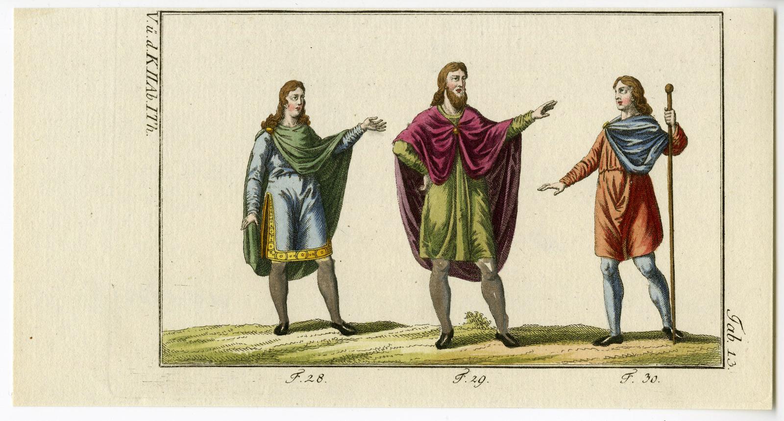 ANGLO SAXON-MAN-MANTLE-COSTUME-PL.13 After FERRARIO, 1823: (1823) Map ...