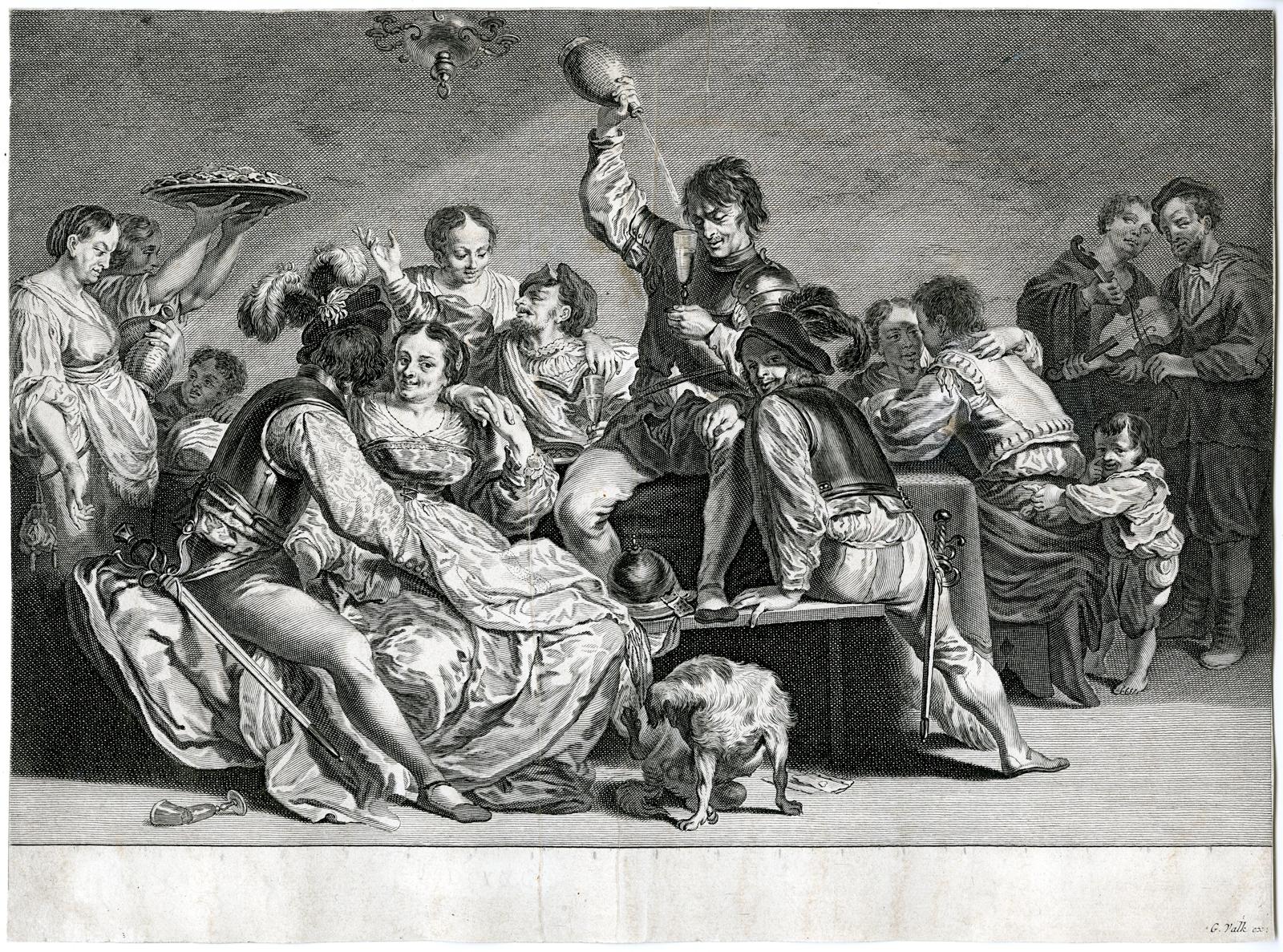 Antique Print-BROTHEL-LOST SON-PARTY-MUSIC-FALCK after LISS-c.1650 ...