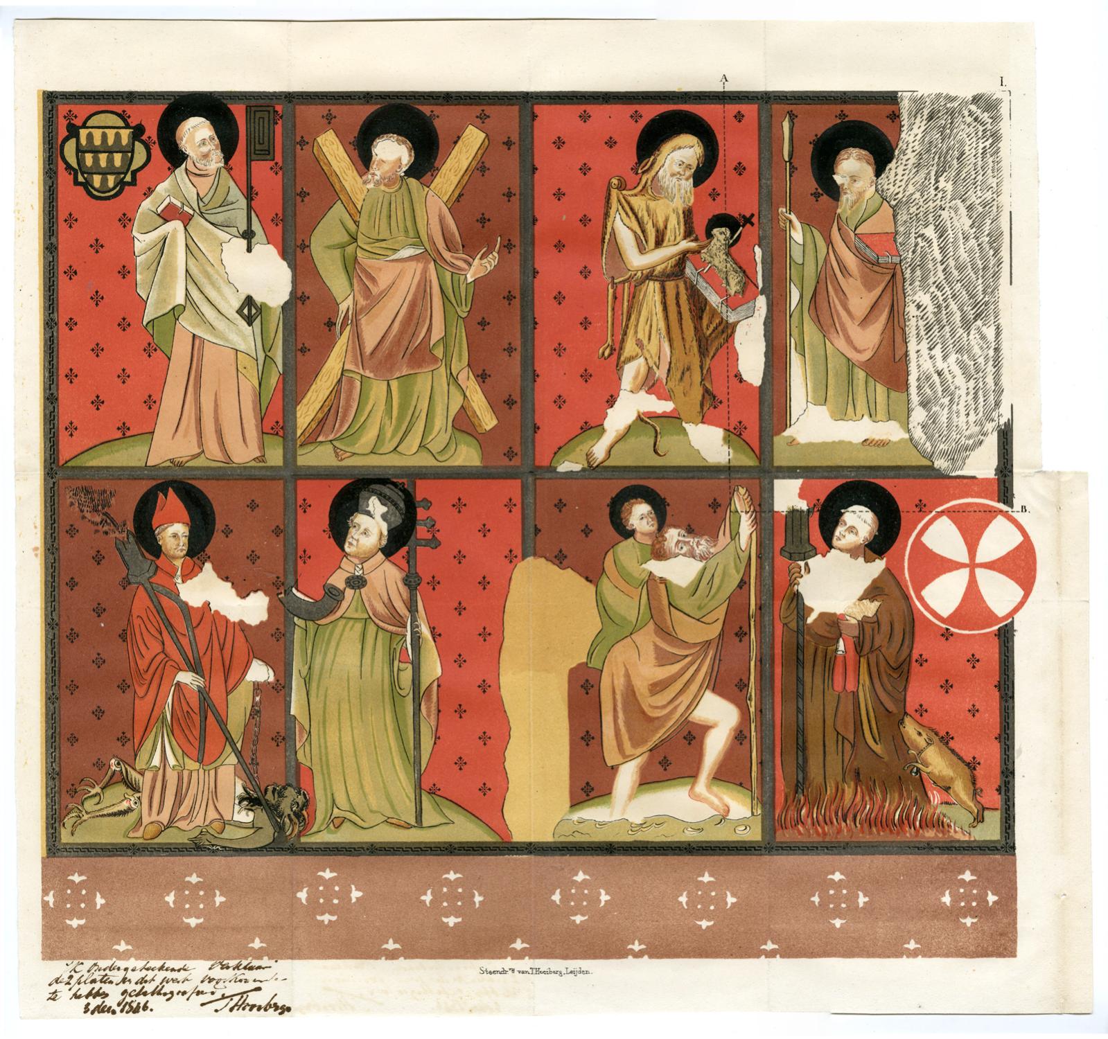 Medieval Mural of Saints and Apostles T. T. HOOIBERG, 1846: (1846) Art ...