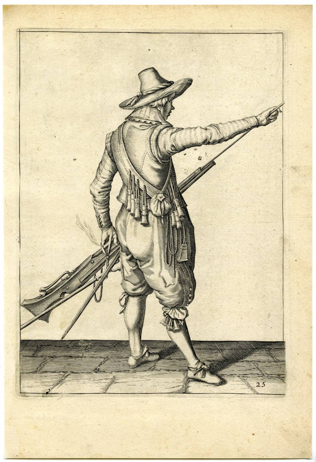 Antique Print-MILITARY-MUSKETEER-MUSKET-GUN-RIFFLE-PL.25-DE GHEYN after ...