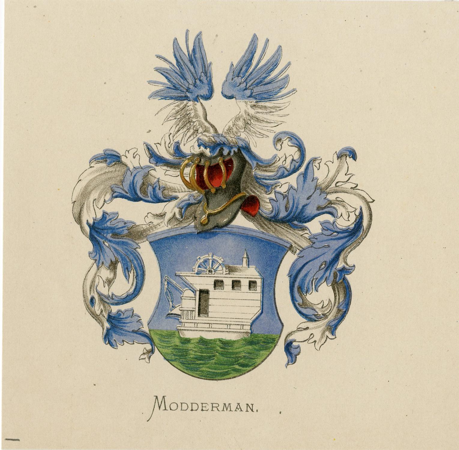 Antique Print-MODDERMAN-COAT OF ARMS-FAMILY CREST-WENNING after ...