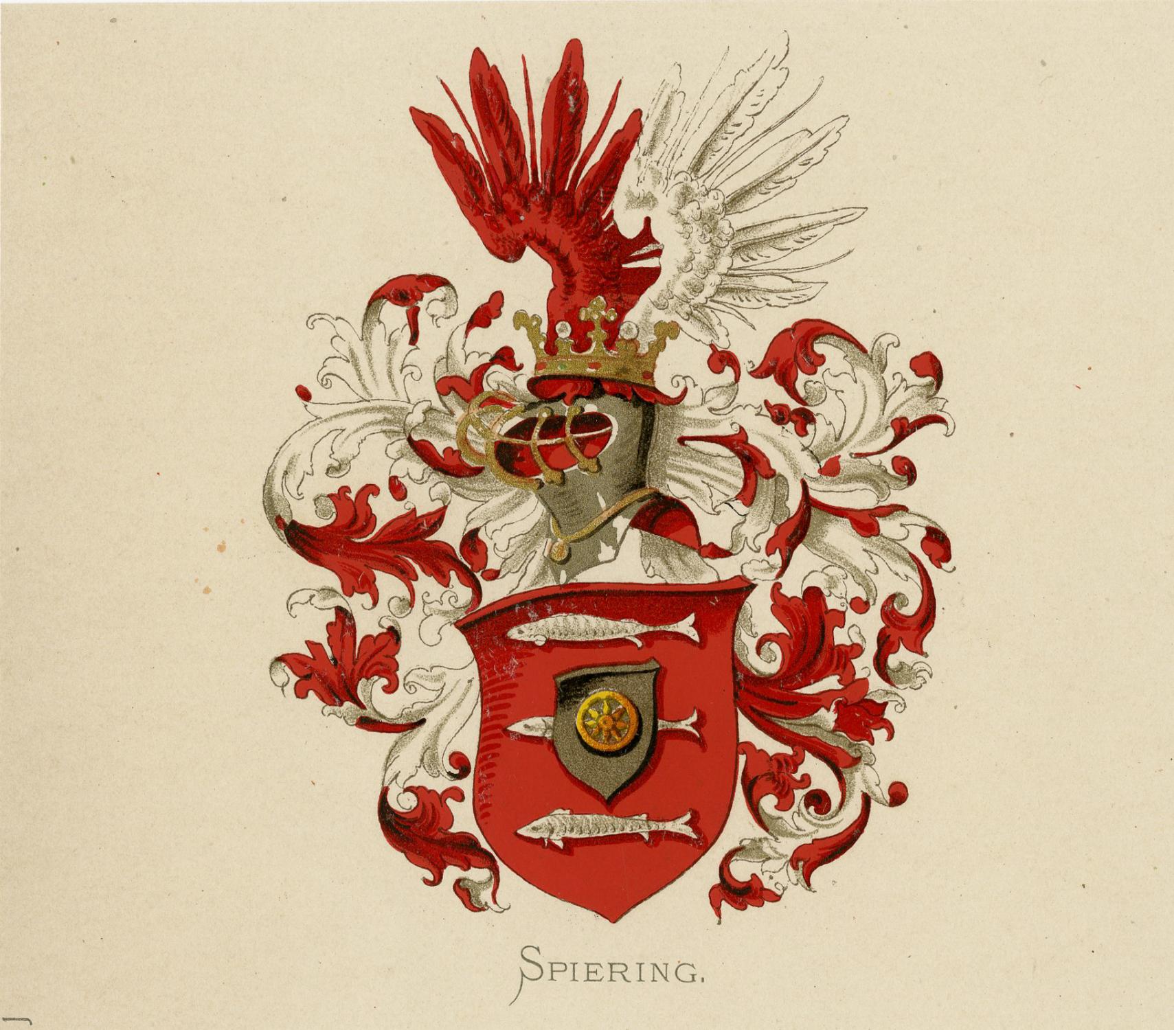 Antique Print-SPIERING-COAT OF ARMS-FAMILY CREST-WENNING after ...