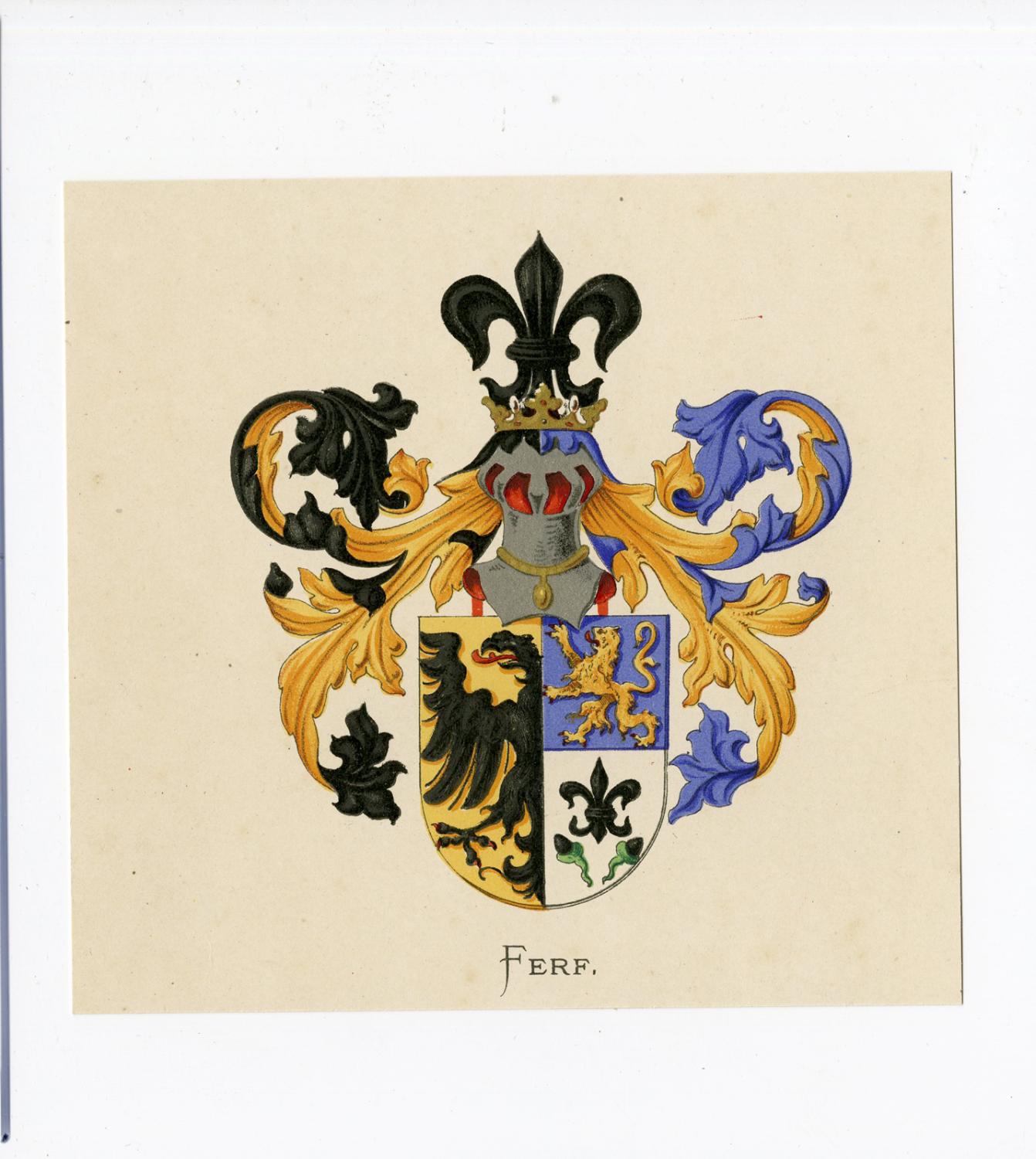 Antique Print-FERF-COAT OF ARMS-FAMILY CREST-WENNING after VORSTERMAN ...