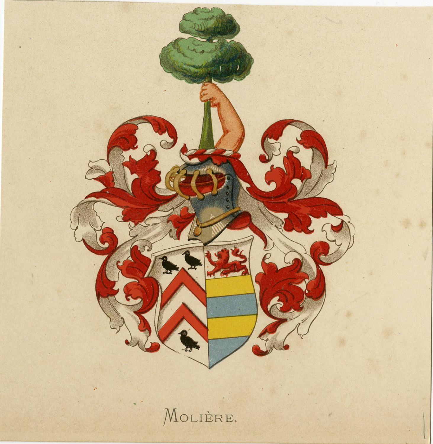Antique Print-MOLIÈRE-COAT OF ARMS-FAMILY CREST-WENNING after ...