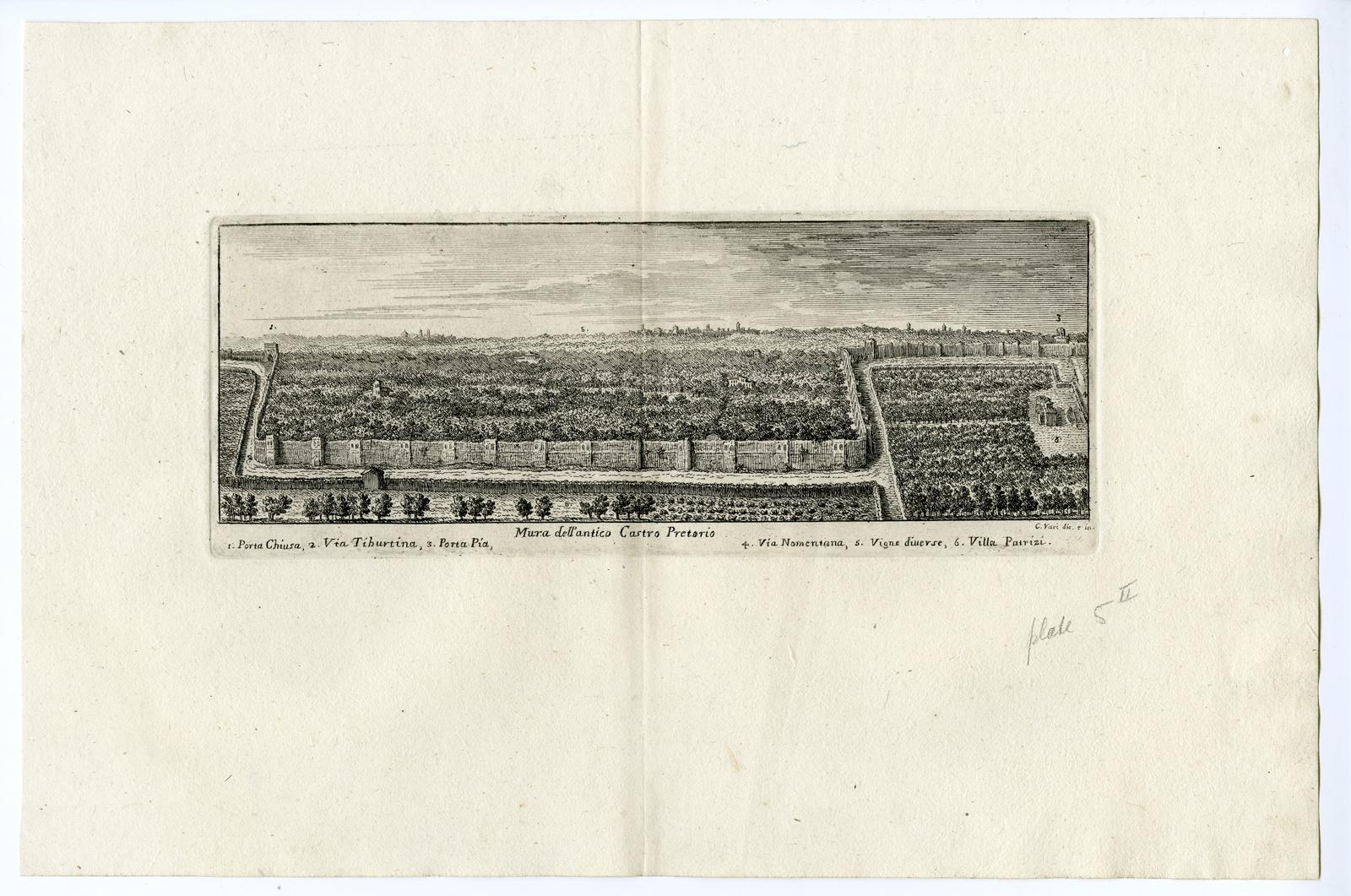 Giuseppi VASI Mura dell' antico Castro Pretorio: (1747) Map | Pictura ...