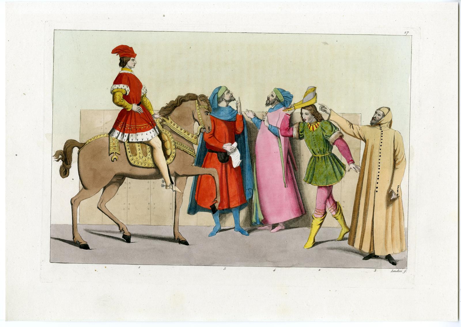NOBLES-HORSE-NOBILITY-COSTUME-DRESS-ITALY-17 LANDINI after FERRARIO ...