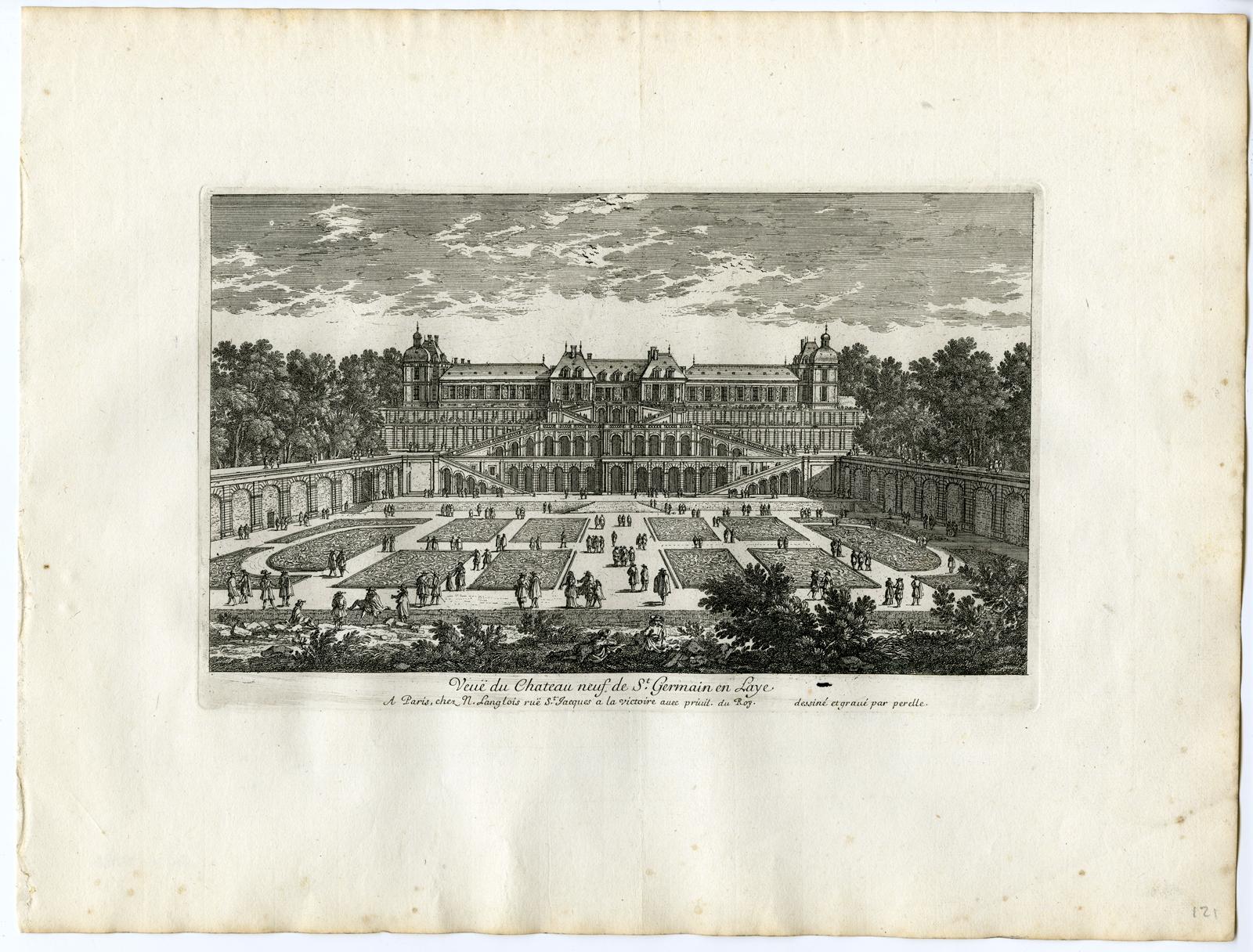 4 Antique Prints-CASTLE-CHATEAU-ST. GERMAIN EN LAYE-ARCHITECTURE ...