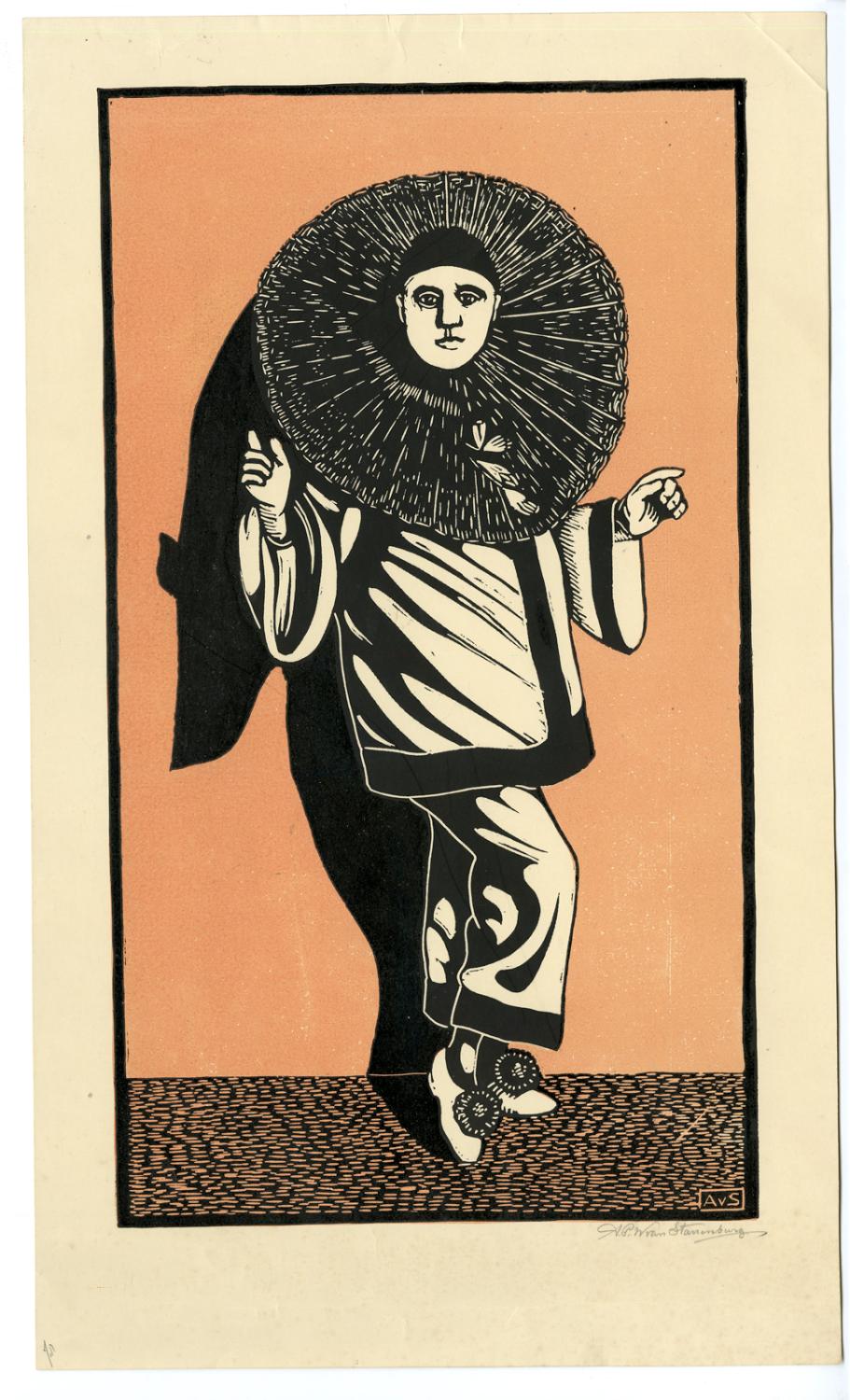 Rare Antique Master Print-PIERROT-DANCING-van Starrenburg-c. 1900 ...