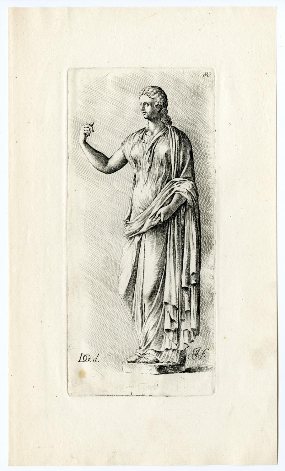 DRAPED FEMALE STATUE-ROMAN ART-PL.88 Jan DE BISSCHOP, 1668: (1668 ...