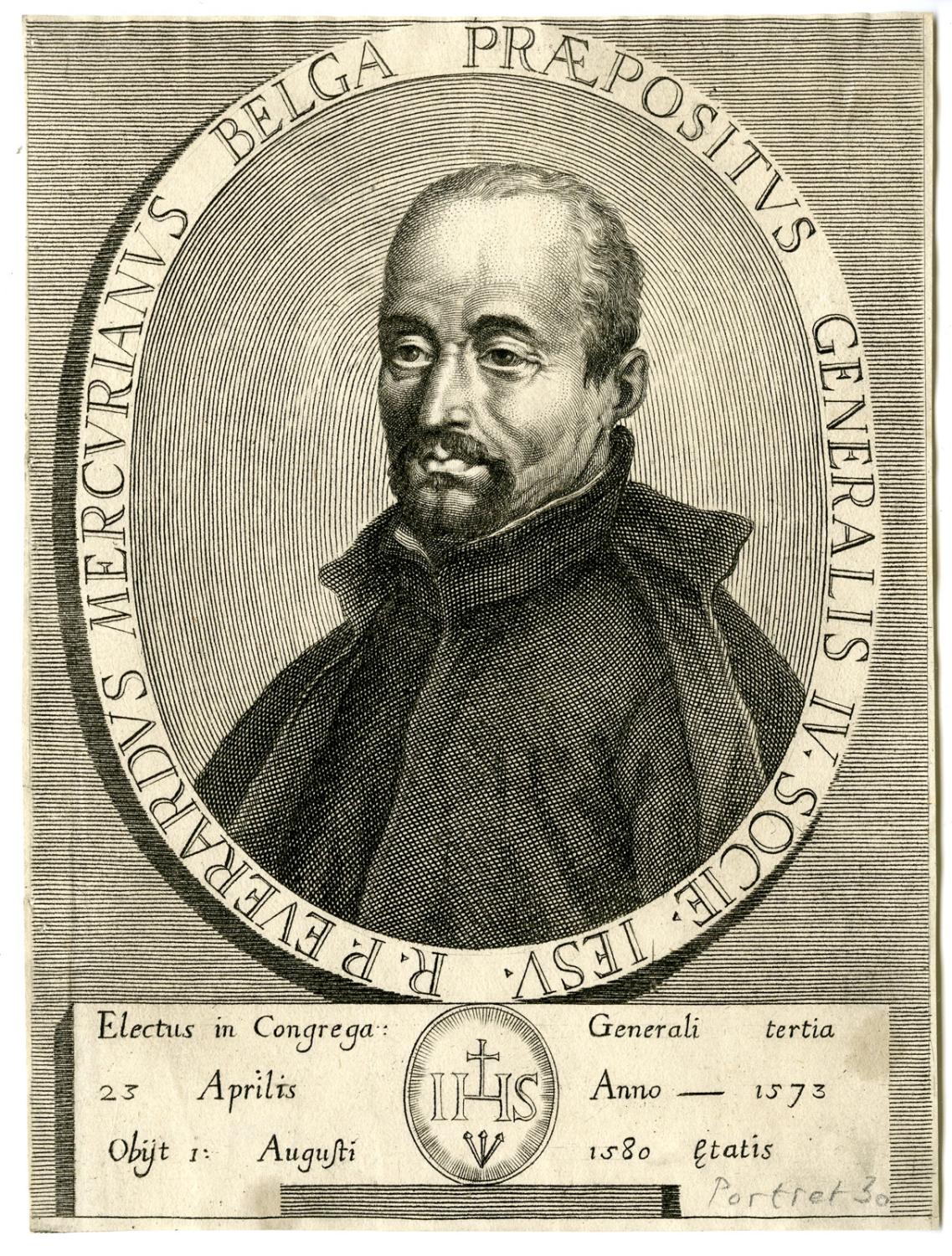 Antique Print-EVERARD MERCURIAN-JESUIT GENERAL-PORTRAIT-ANONYMOUS-c ...