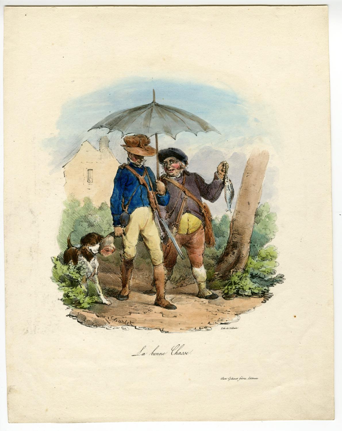 HUNTER AND FISHERMAN-SATIRE 'Le bonne Chasse.' Nicolas-Toussaint ...