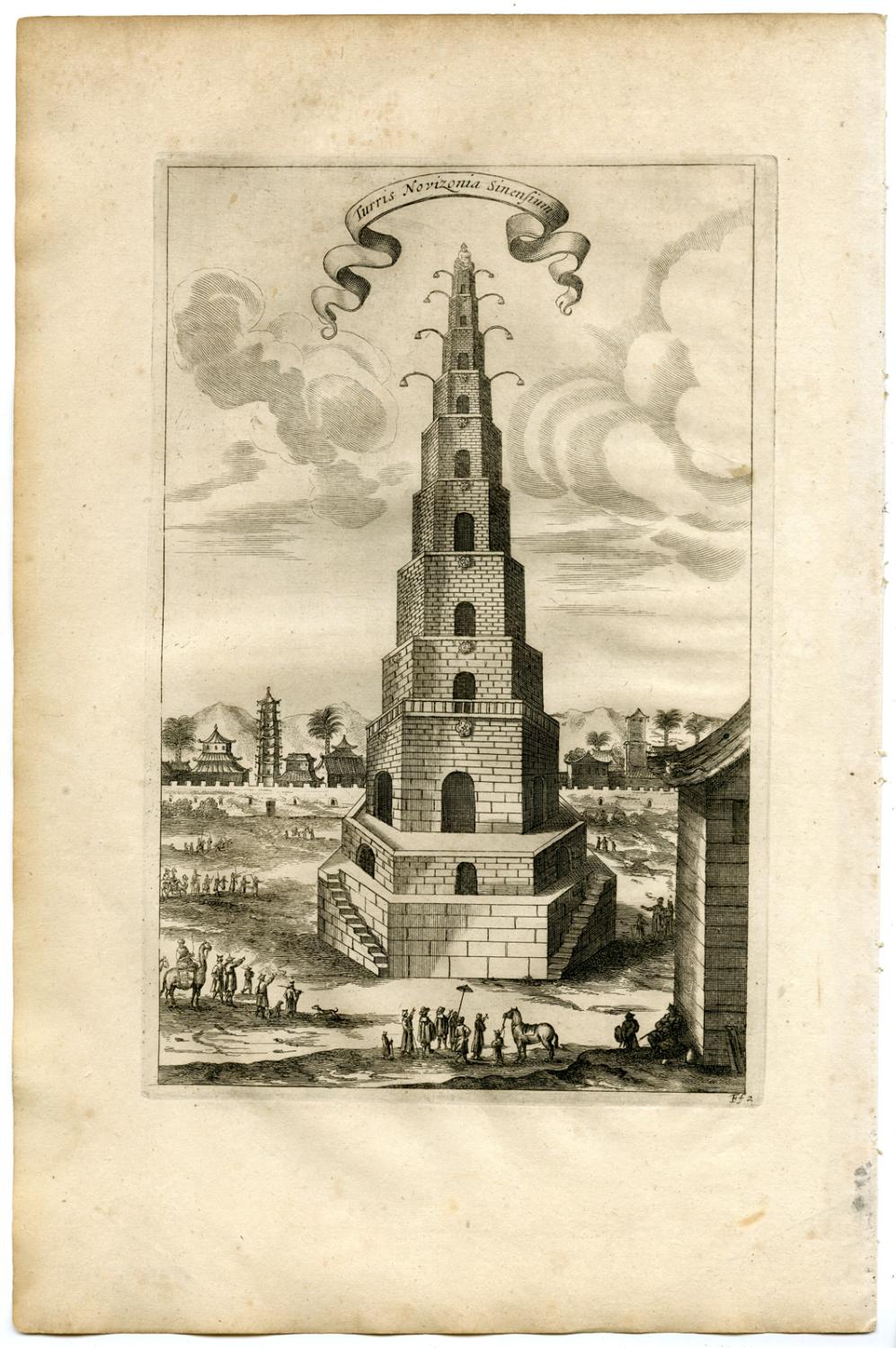 PYRAMIDAL TOWER-CHINA After KIRCHER, 1667: (1667) Karte | Pictura ...