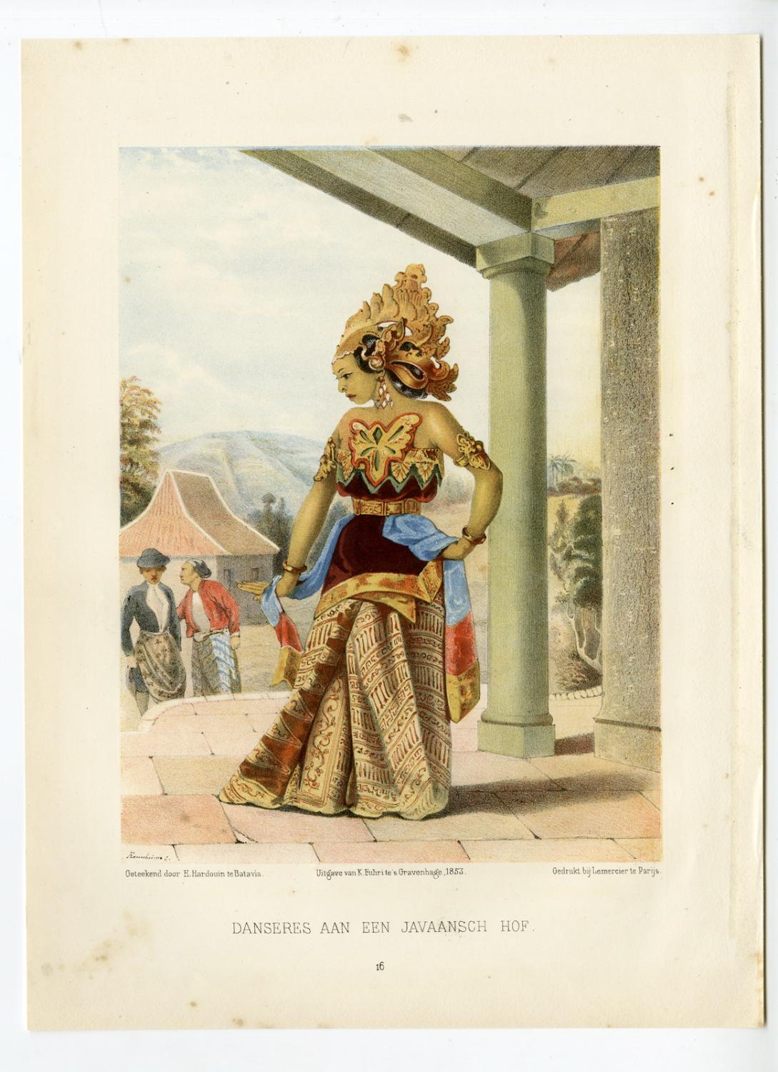 Antique Print-DANCING-DANCER-JAVA-COURT-COSTUME-INDONESIA-HARDOUIN ...