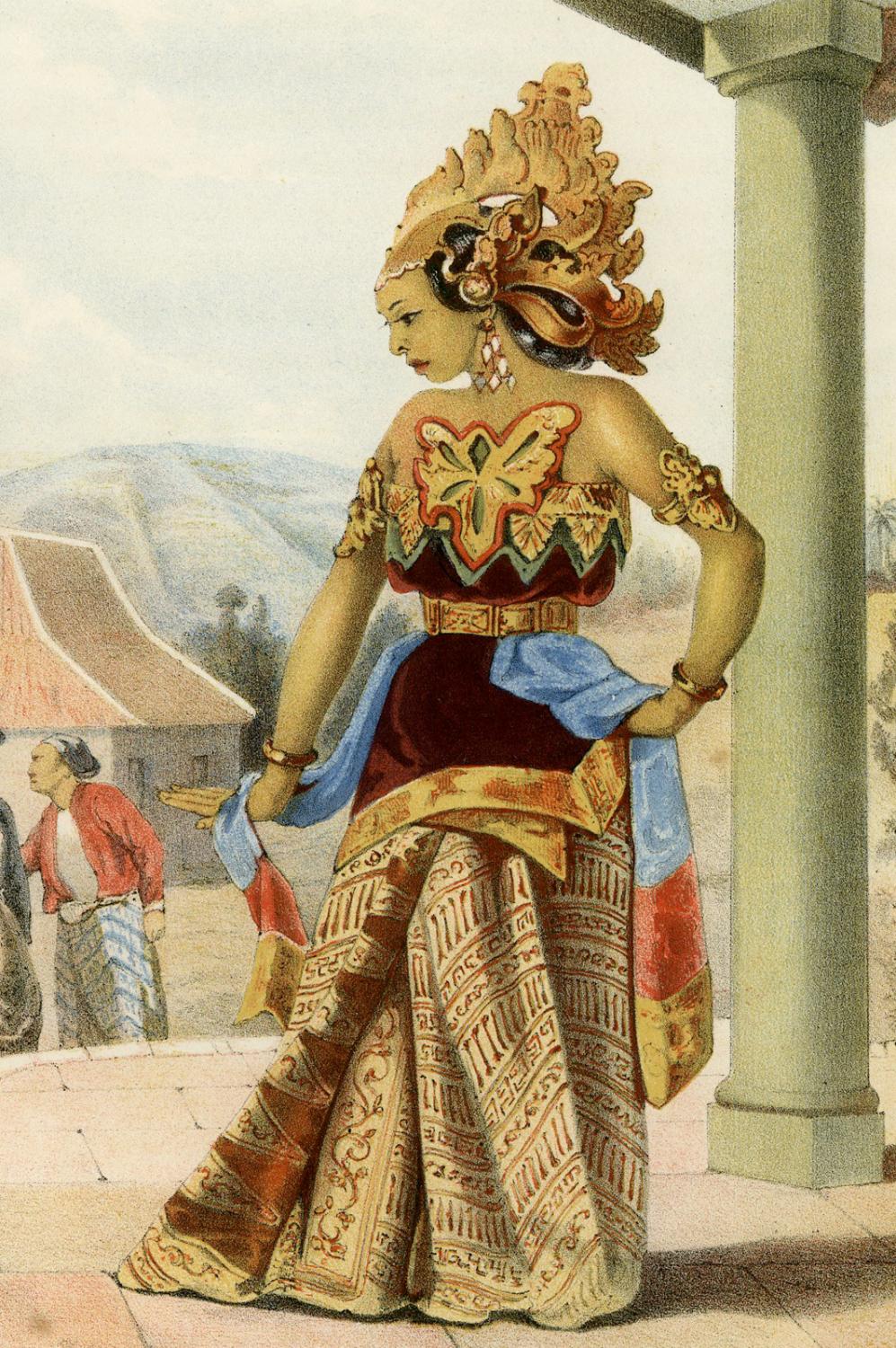 Antique Print-DANCING-DANCER-JAVA-COURT-COSTUME-INDONESIA-HARDOUIN ...