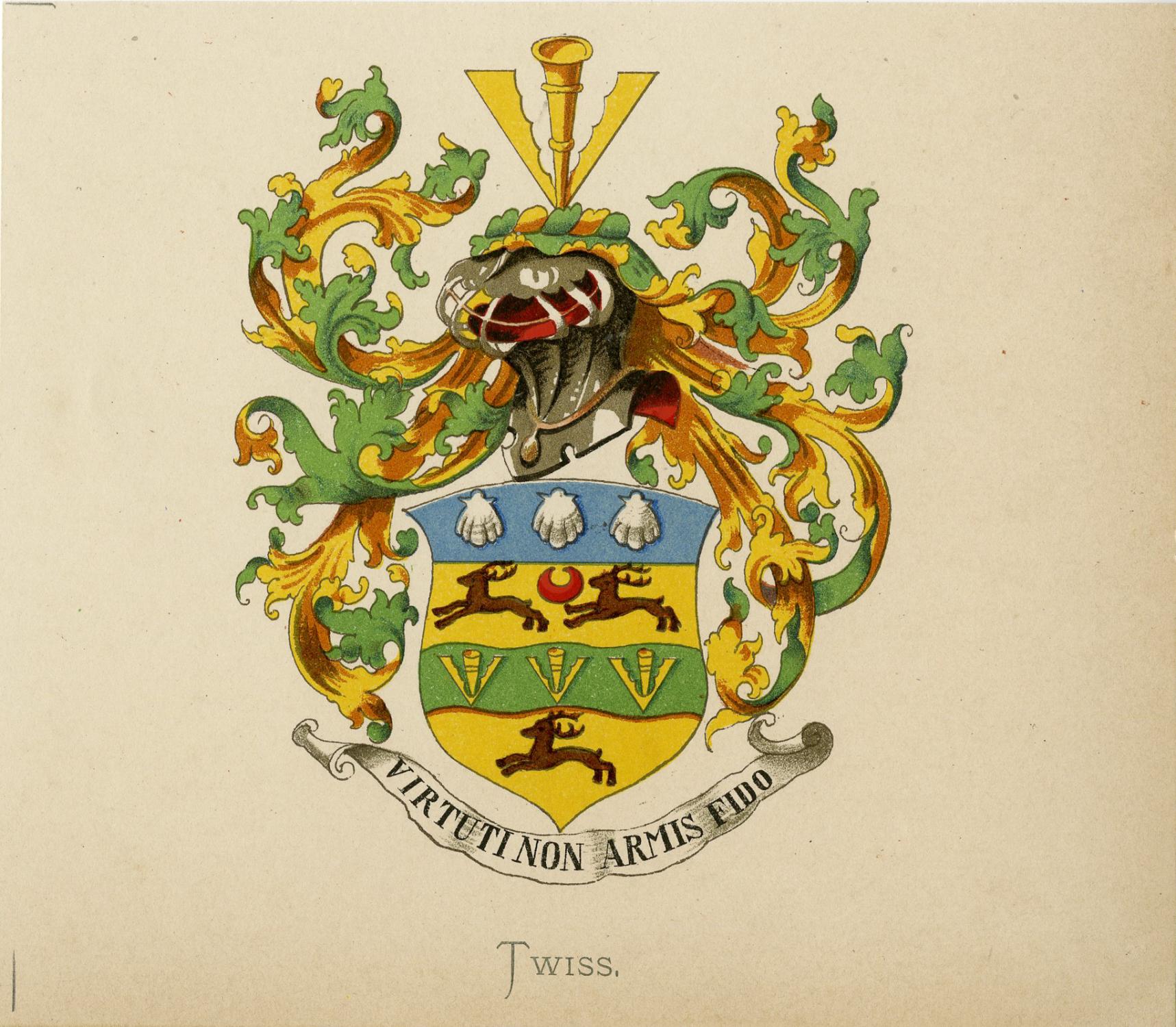 Antique Print-TWISS-COAT OF ARMS-FAMILY CREST-WENNING after VORSTERMAN ...