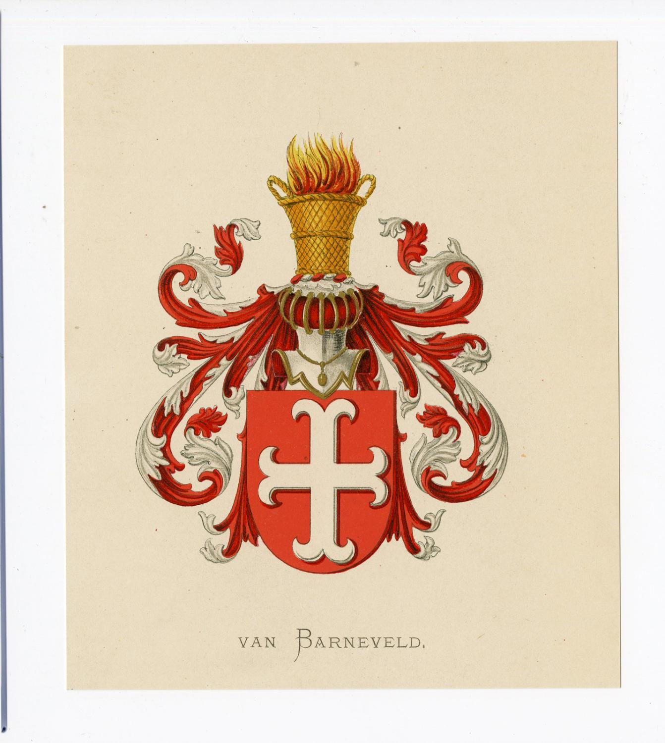 Antique Print-VAN BARNEVELD-COAT OF ARMS-FAMILY CREST-WENNING after ...