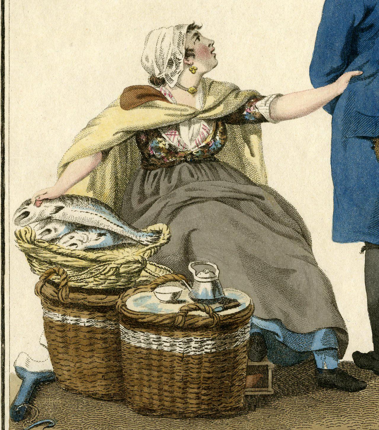 Antique Print-COSTUME-DUTCH-SELLING FISH-AMSTERDAM-LOUIS PORTMAN after ...