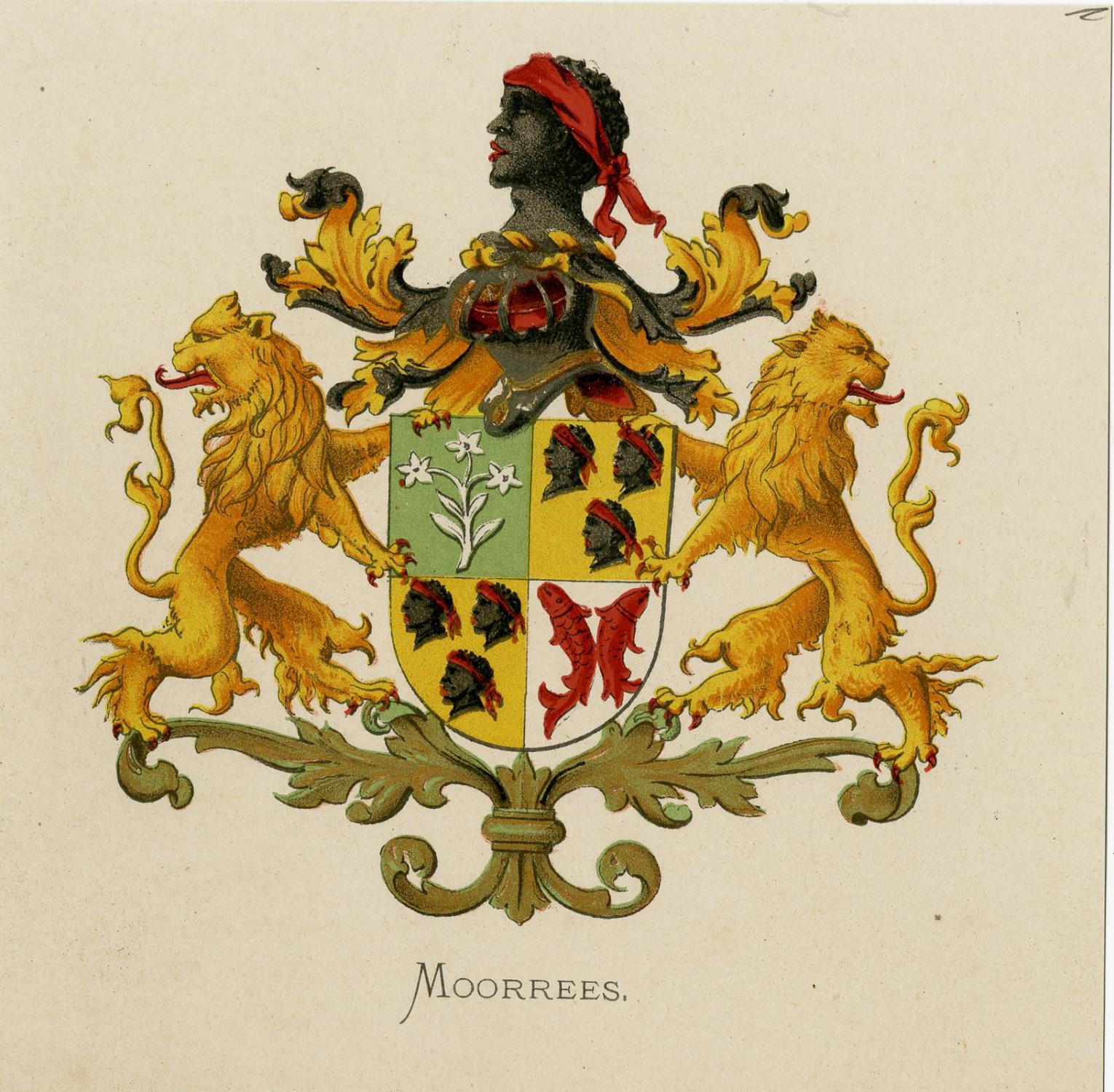 Antique Print-MOORREES-COAT OF ARMS-FAMILY CREST-WENNING after ...