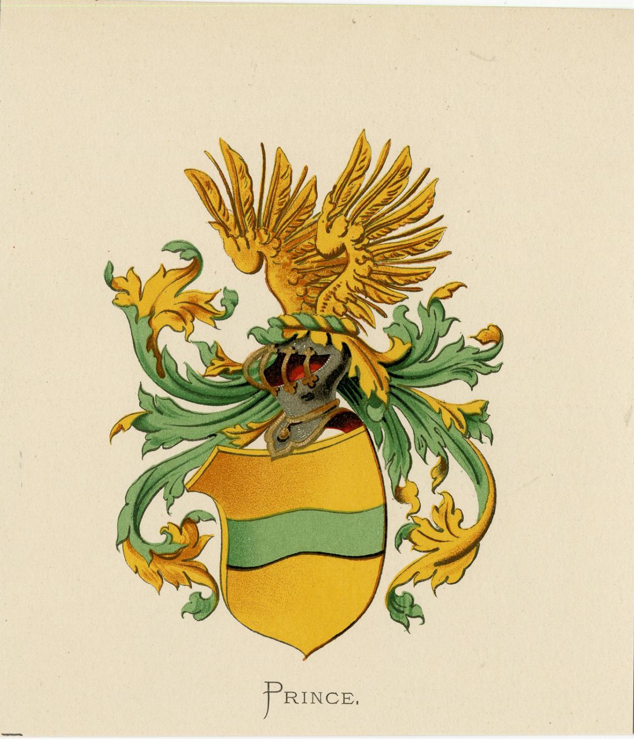 Antique Print-PRINCE-COAT OF ARMS-FAMILY CREST-WENNING after VORSTERMAN ...