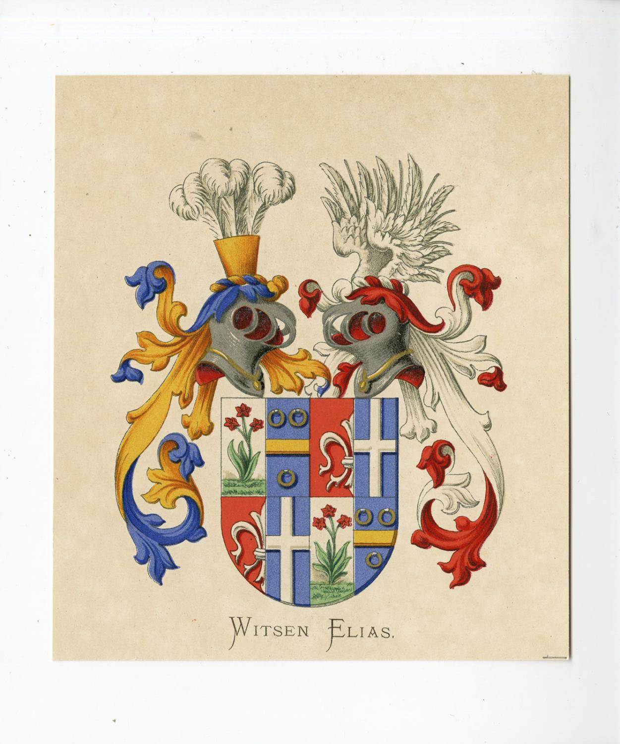 Antique Print-WITSEN ELIAS-COAT OF ARMS-FAMILY CREST-WENNING after ...