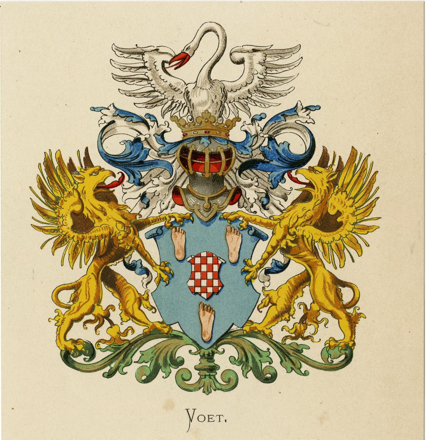 Antique Print-VOET-COAT OF ARMS-FAMILY CREST-WENNING after VORSTERMAN ...