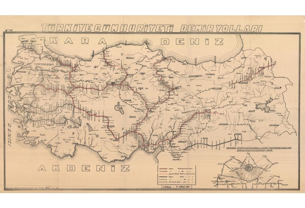 TURKEY RAILWAYS MAP / ART DECO DESIGN: Türkiye Cumhuriyeti Demiryollar ...