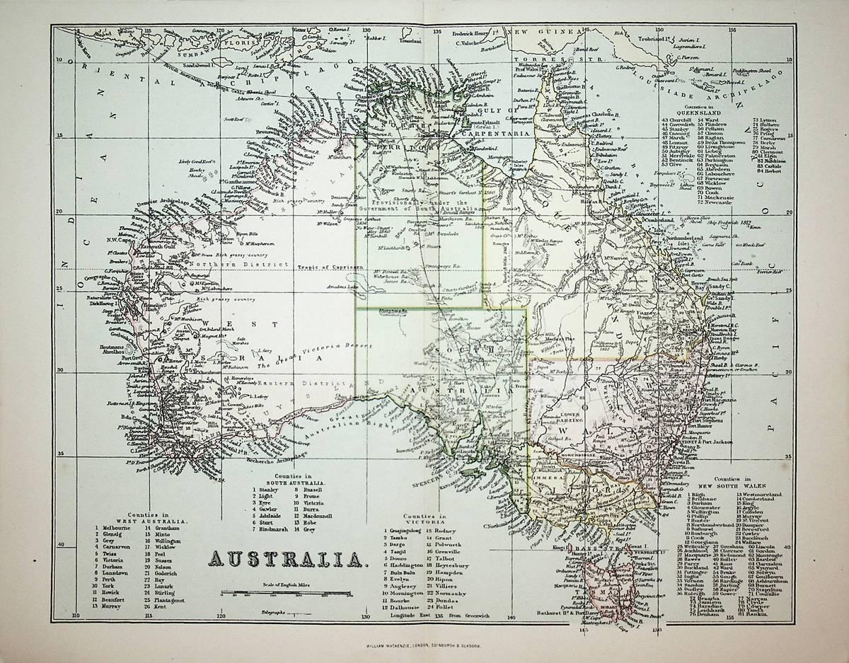 AUSTRALIA MAP ca. 1900: (1900) Map | ANTIQUARIAT.WIEN Fine Books & Prints