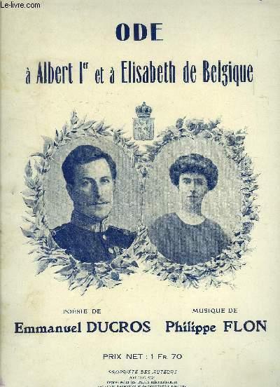 Ode à Albert I er et à Elisabeth de Belgique by Flon Philippe: Sheet ...