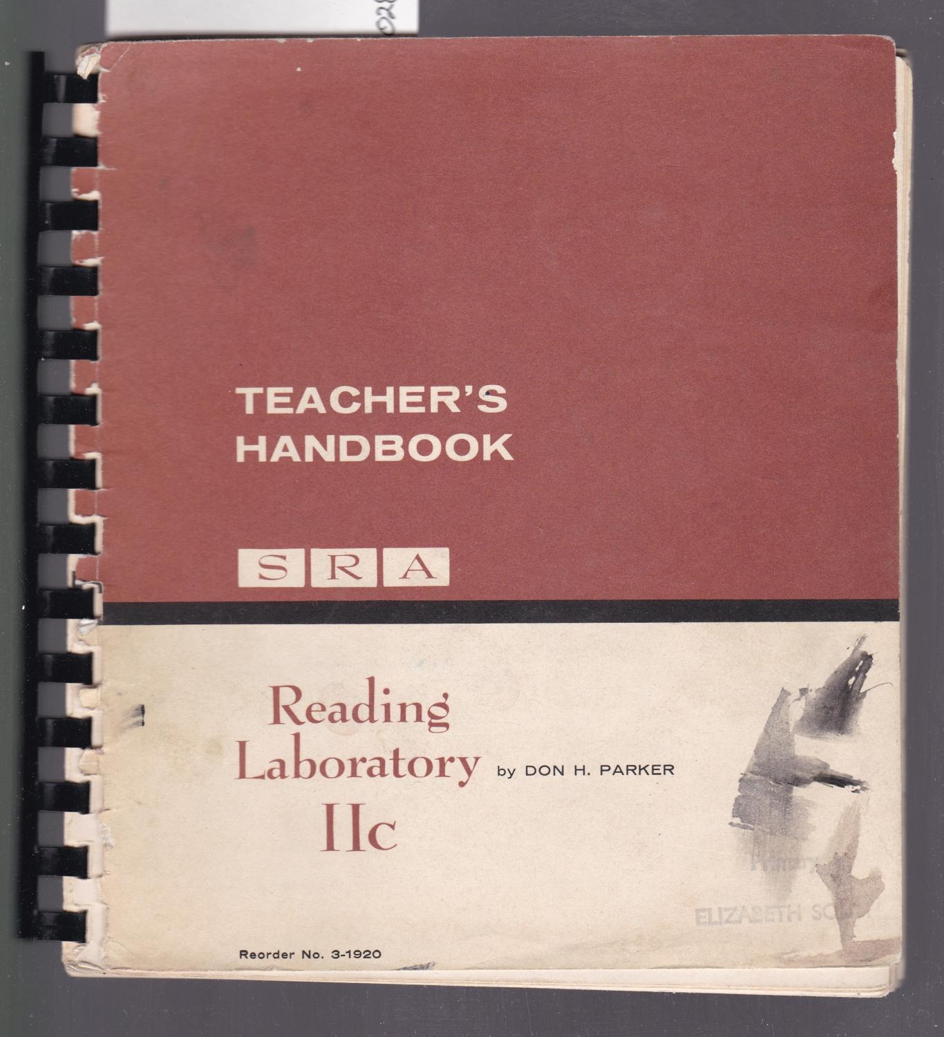 SRA Reading Laboratory IIc Teacher's Handbook by Parker, Don H.: Fair ...