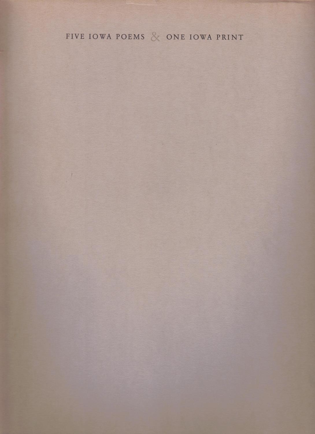 Five Iowa Poems by Sward, Robert: Fine Soft cover (1975) Limited ...