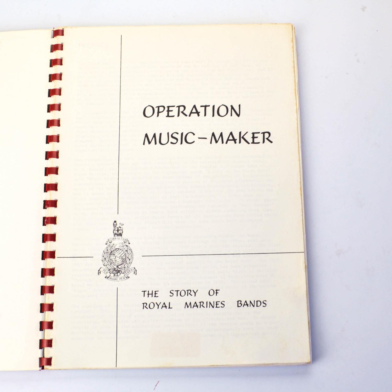 Operation Music-Maker; The Story of Royal Marines Bands. by TRENDELL ...