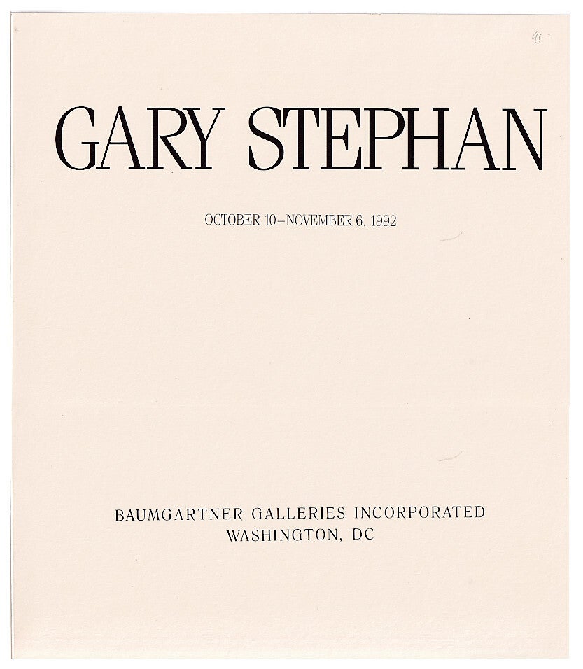 Gary Stephan by Stephan, Gary; Donegan, Cheryl; Goldsmith, Kenneth ...