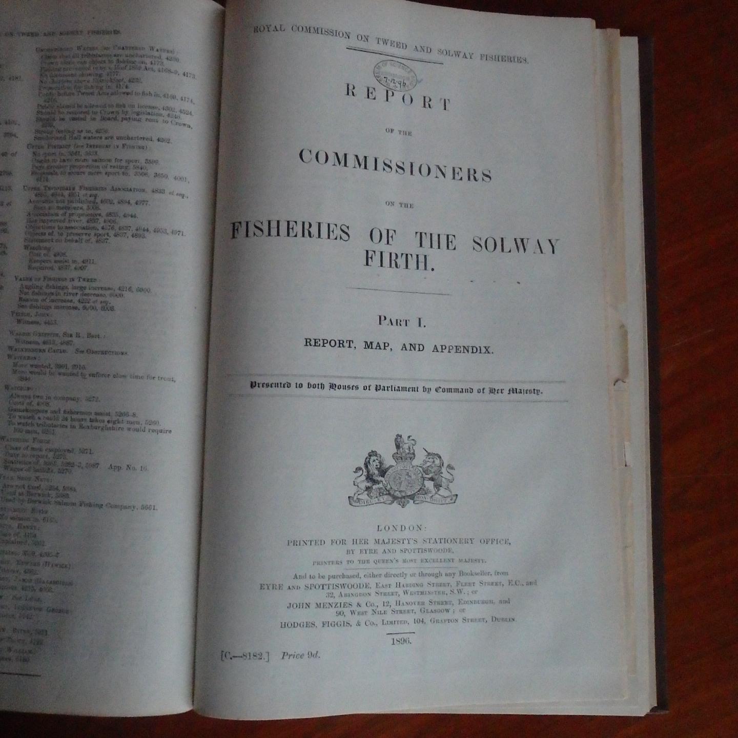 Royal Commission on Tweed and Solway Fisheries. Reports on Bothe Tweed ...