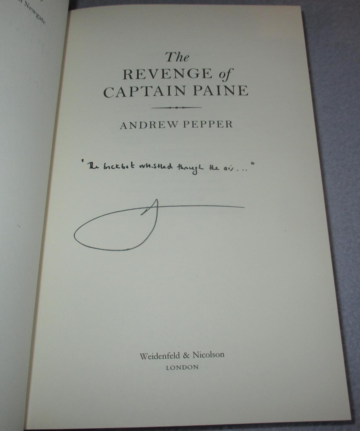 The Revenge Of Captain Paine: A Pyke Mystery (Signed 1st Edition) by ...